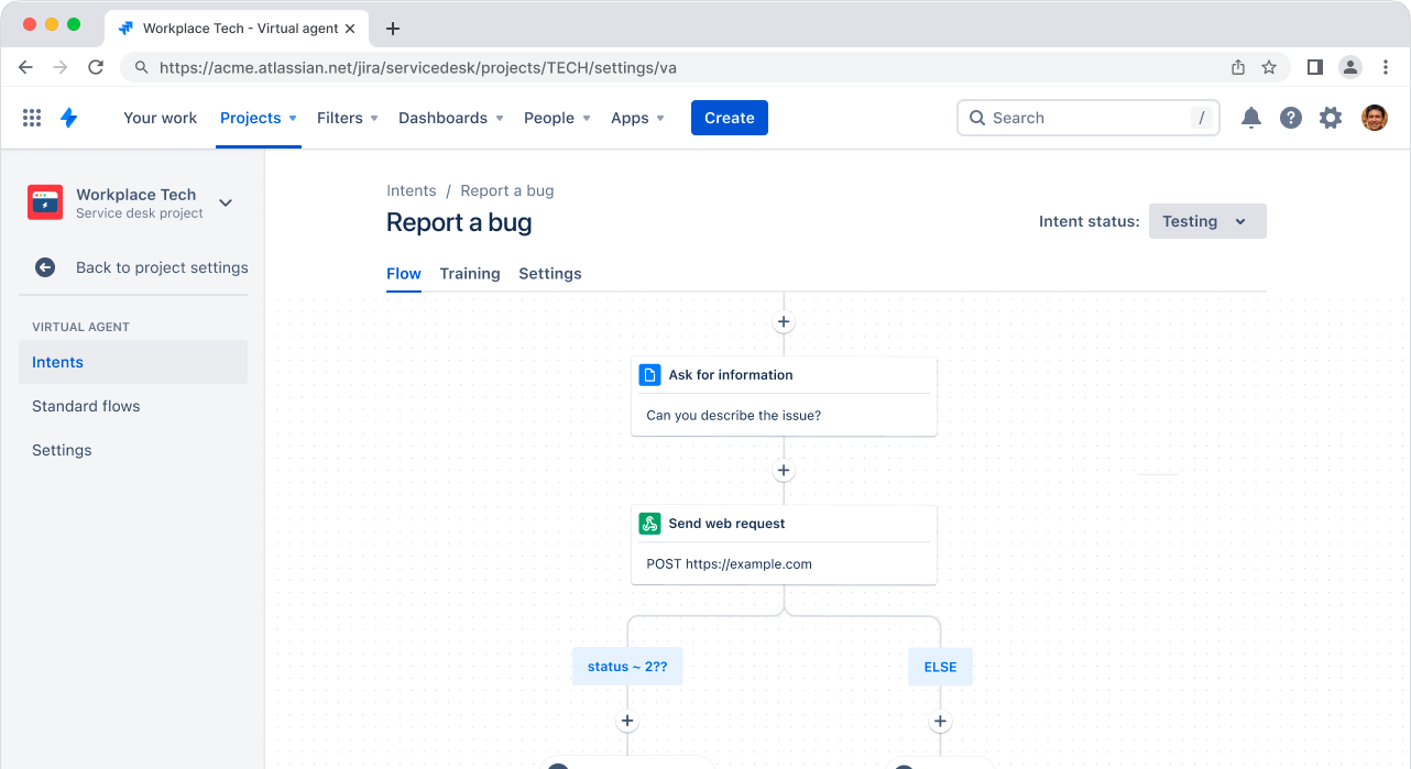 Atlassians Virtual Agent unterstützt Teams in JSM